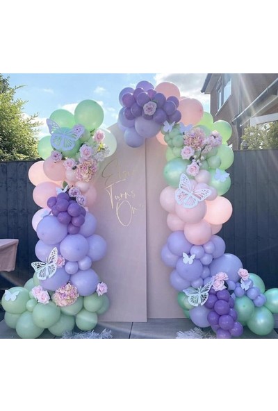 Trend Hediye Sepeti Pembe Lila Mor Mint Yeşili Balon 100 Adet ve 5 M Balon Zinciri Trend Hediye Sepeti Pembe Lila Mor Mint Yeşili Balon 100 Adet ve 5 M Balon Zinciri