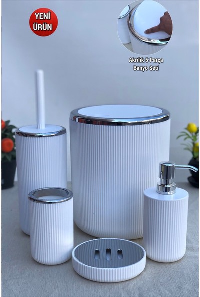 Lisbone 5 Parça Akrilik Banyo Seti - Beyaz FMA04760 Lisbone 5 Parça Akrilik Banyo Seti - Beyaz FMA04760