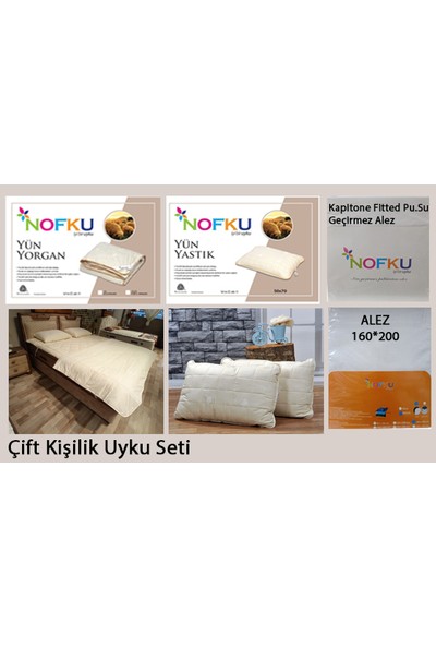 Nofku Çift Kişilik Kapitoneli Yün Uyku Seti Nofku Çift Kişilik Kapitoneli Yün Uyku Seti