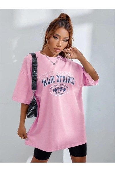 Laluvia Pembe Palm Springs Baskılı T-Shirt