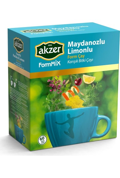 Akzer Maydonozlu Limonlu Form Çay - 60 Süzen Poşet Akzer Maydonozlu Limonlu Form Çay - 60 Süzen Poşet