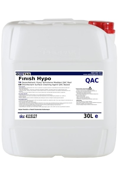 Aktas Finish Hypo Qac Konsantre Yüzey Temizleme Hijyen Maddesi Qac Bazlı 30 Lt Aktas Finish Hypo Qac Konsantre Yüzey Temizleme Hijyen Maddesi Qac Bazlı 30 Lt
