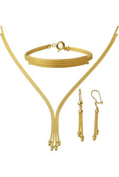 Örgülü 14 Ayar Altın Takı Seti Örgülü 14 Ayar Altın Takı Seti