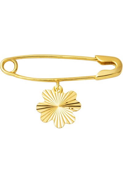 Yoncalı Altın Çengel Çocuk Iğnesi