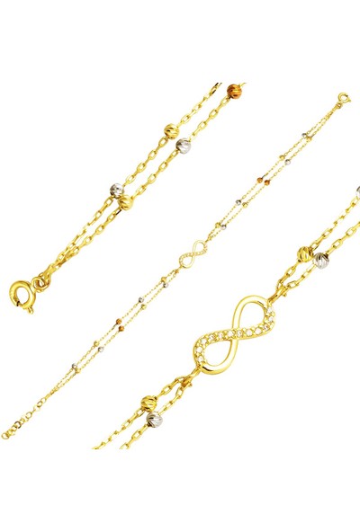 Top Top Altınlı 14 Ayar Sonsuzluk Bileklik
