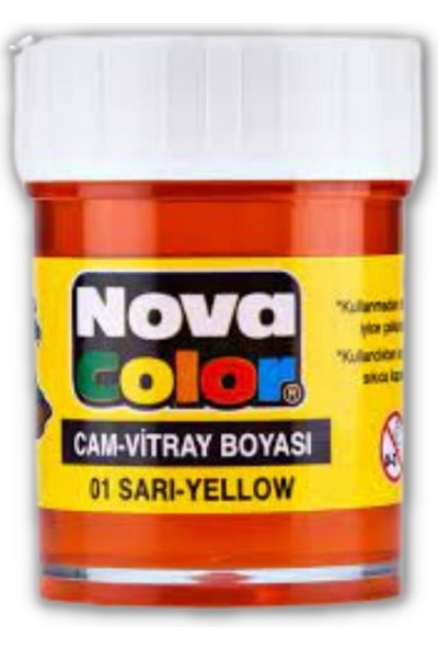 Nova Color Su Bazlı Cam Vitray Boyası 25 ml Sarı Nova Color Su Bazlı Cam Vitray Boyası 25 ml Sarı