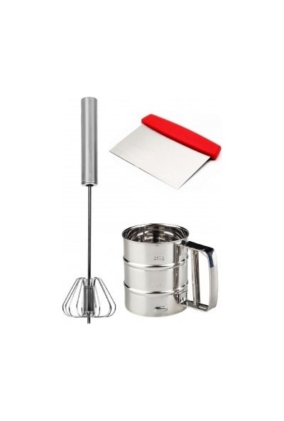 Vancl Basmalı Çırpıcı + Tetikli Un Eleği + Hamur Kesici Spatula Vancl Basmalı Çırpıcı + Tetikli Un Eleği + Hamur Kesici Spatula