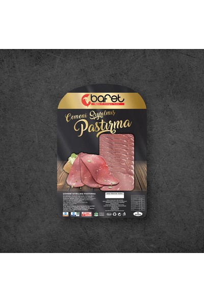 Bafet Çemeni Sıyrılmış Paket Pastırma 100 Gr. - Menşe; Samsun Kalite Pastırma Bafet Çemeni Sıyrılmış Paket Pastırma 100 Gr. - Menşe; Samsun Kalite Pastırma