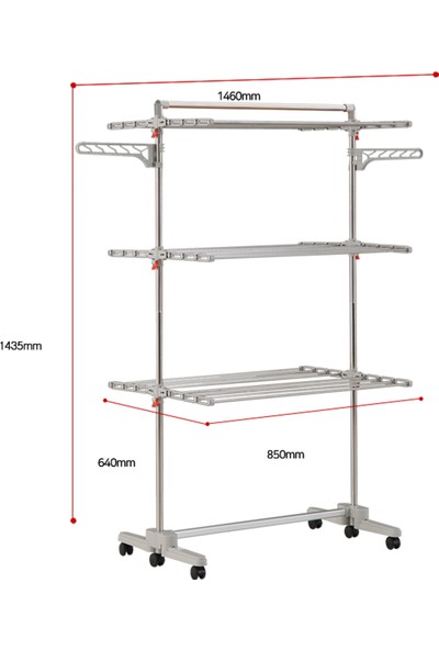Ceraware Çamaşır Kurutma Askısı, 3 Katlı Çamaşır Kurutmalık