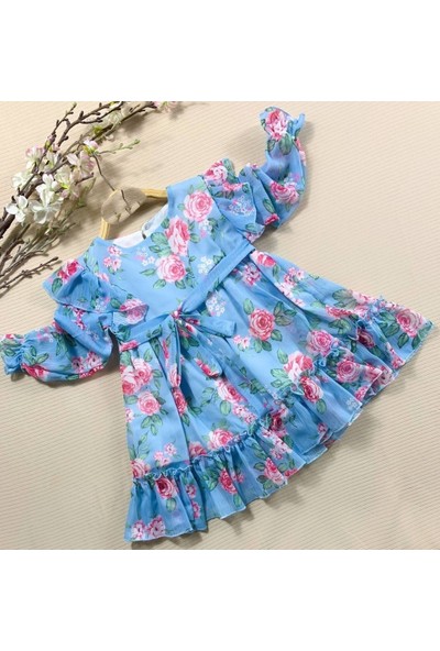 Betüş Bebe Çiçekli Vintage Model Kolları Fırfırlı Şifon Kız Çocuk Elbise Betüş Bebe Çiçekli Vintage Model Kolları Fırfırlı Şifon Kız Çocuk Elbise