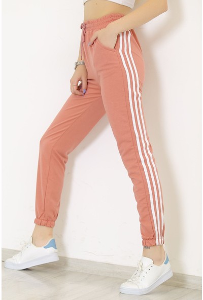 Depoxml Şeritli Eşofman Altı Gülkurusu - 9777.1348. Depoxml Şeritli Eşofman Altı Gülkurusu - 9777.1348.