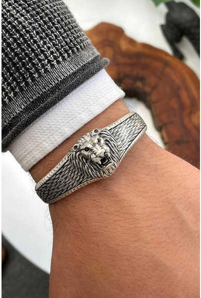 Cheetah Özel Tasarım Aslan Başlı Zirkon Gözlü Ayarlanabilir Erkek Bileklik Cheetah Özel Tasarım Aslan Başlı Zirkon Gözlü Ayarlanabilir Erkek Bileklik
