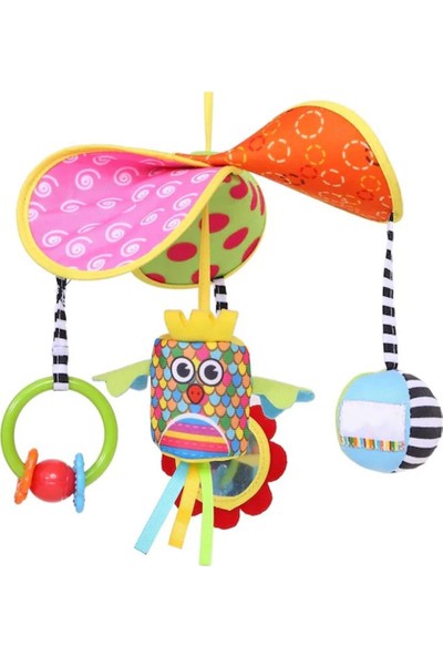 Oyuncakmatik Sevimli Baykuş Dönence Puset Aktivite Oyuncak Çıngırak
