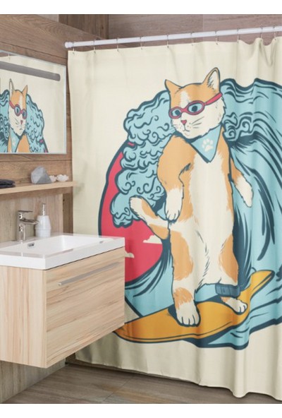 Alamodecor Duş Perdesi | Banyo Perdesi Tek Kanat 150 x 200 cm