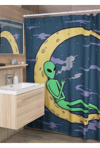 Alamodecor Duş Perdesi | Banyo Perdesi Tek Kanat 150 x 200 cm