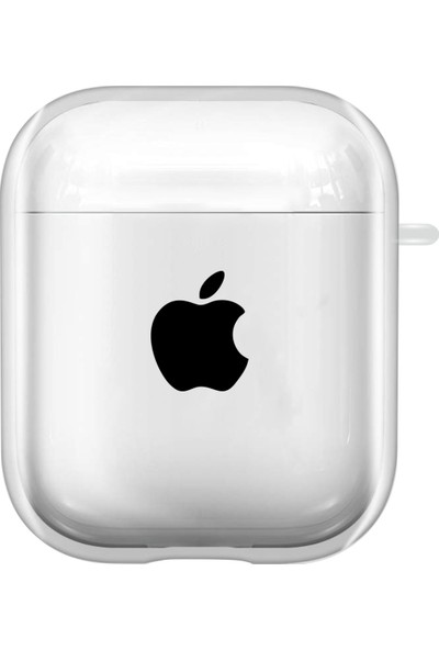 Apple Airpdos 2.nesil Apple Logo Desenli Şeffaf Airpods Kılıfı Apple Airpdos 2.nesil Apple Logo Desenli Şeffaf Airpods Kılıfı