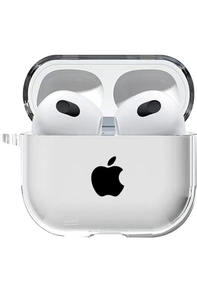 Apple Airpods 3.nesil Apple Logo Desenli Şeffaf Airpdos Kılıfı Apple Airpods 3.nesil Apple Logo Desenli Şeffaf Airpdos Kılıfı