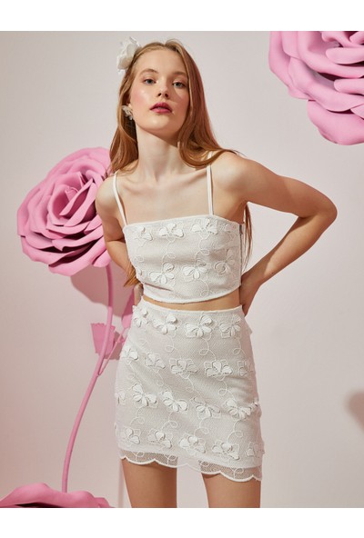 Koton Rachel Araz x Koton - Desenli Crop Atlet