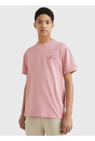 Tommy Jeans Bisiklet Yaka Düz Pembe Erkek T-Shirt DM0DM12851-TH9_TJM Modern Tommy Jeans Bisiklet Yaka Düz Pembe Erkek T-Shirt DM0DM12851-TH9_TJM Modern