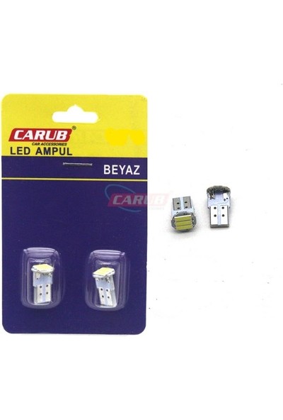 Carub Ampul 12 V T10 Fiber Cob Led Beyaz