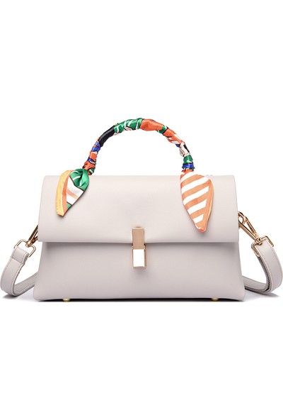 Yifeng 1739297 Kadın Pu Deri Omuz Çantası - Bej (Yurt Dışından)