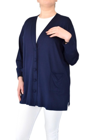 Baglan Kadın Lacivert Anne Cepli Hırka BGL-07182 Baglan Kadın Lacivert Anne Cepli Hırka BGL-07182