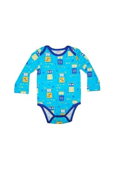 Organickid %100 Organik Pamuk Robot Erkek Bebek Uzun Kollu Body Organickid %100 Organik Pamuk Robot Erkek Bebek Uzun Kollu Body