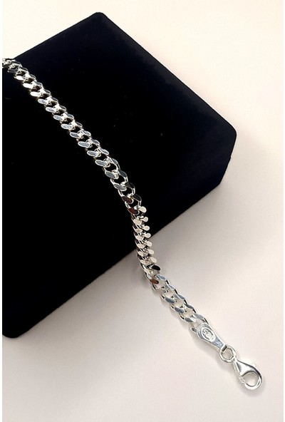 Takıfest Unisex Gümüş Gurmet Zincir Bileklik 4 mm 21 cm Takıfest Unisex Gümüş Gurmet Zincir Bileklik 4 mm 21 cm