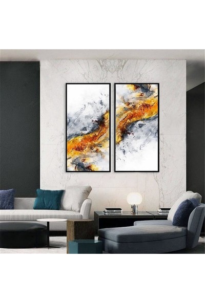 Tablo Plus Orange Lava Ikili Yağlı Boya Dokulu Tablo