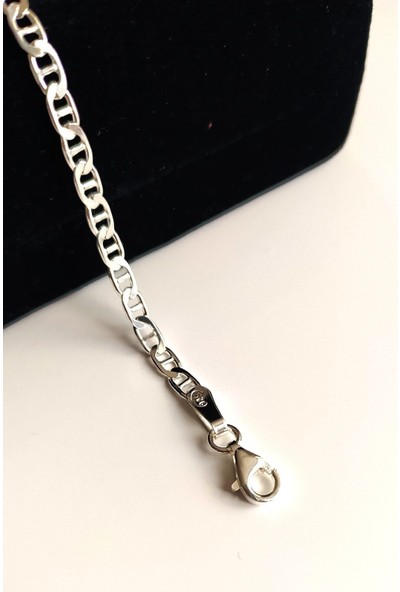 Takıfest 925 Ayar Gümüş 3 mm Barlı Zincir Bileklik 21 cm