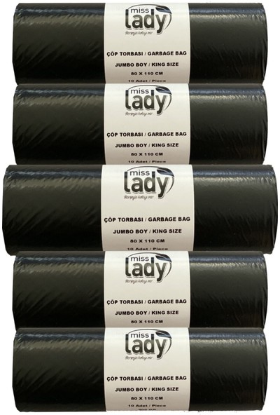 Miss Lady Çöp Torbası Jumbo Boy 400 gr 5 x 10'lu Miss Lady Çöp Torbası Jumbo Boy 400 gr 5 x 10'lu