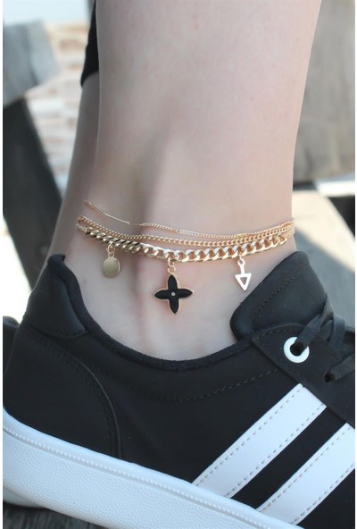 Clariss Çiçek Figür Gold Renk Zincir Halhal Clariss Çiçek Figür Gold Renk Zincir Halhal