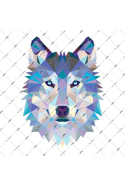 ANDG26-POLYGONAL Tasarim Sibirya Kurdu Etiketi