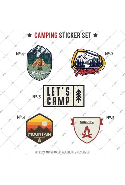 HBGBDL19 Kamp Sticker Seti 5 Parca HBGBDL19 Kamp Sticker Seti 5 Parca