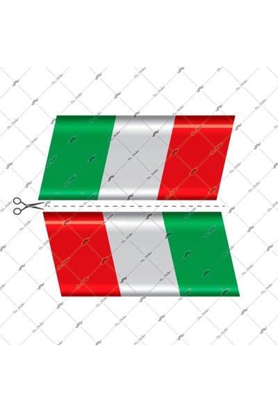 RFHLM65 Reflektif Italya Bayragi Etiketi - Simetrik 2li Set RFHLM65 Reflektif Italya Bayragi Etiketi - Simetrik 2li Set