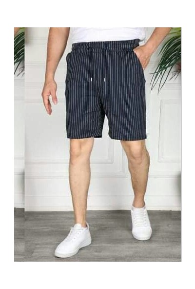 Aware Time Erkek Çizgili Regular Fit Bermuda Şort