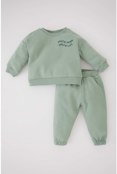 DeFacto Kız Bebek Regular Fit Slogan Baskılı Sweatshirt Eşofman Alt Takımı Y1100A222AU DeFacto Kız Bebek Regular Fit Slogan Baskılı Sweatshirt Eşofman Alt Takımı Y1100A222AU