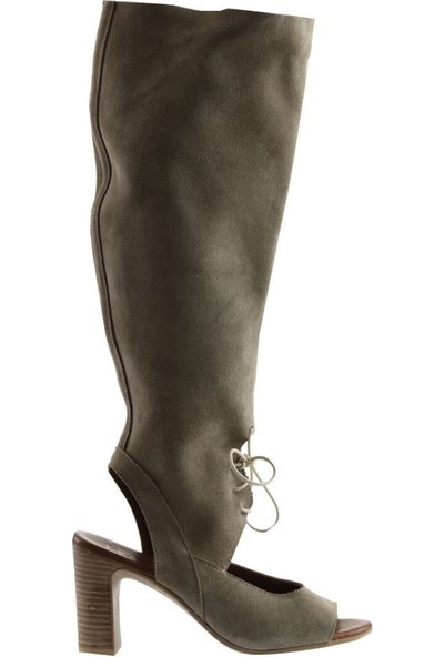 Bueno Shoes Beyaz Kırık Süet Kadın Topuklu Çizme Bueno Shoes Beyaz Kırık Süet Kadın Topuklu Çizme