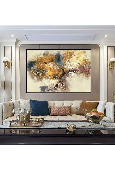 Tablo Plus Tree In Dawn Yağlı Boya Dokulu Tablo