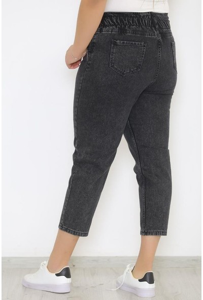 Beli Lastikli Mom Kot Pantolon Koyufüme - 214.1322.