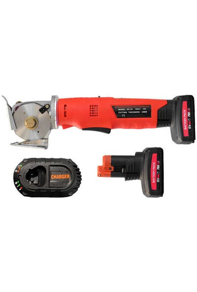 Kingstar Dc-70 Şarjlı Yuvarlak Gazlı Bez Kesim Makinası (2 Bataryalı- 2X4AH)