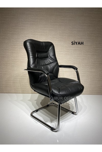 Ömür Ofis Uzay Krom Misafir Bekleme Koltuğu Deri Siyah Ömür Ofis Uzay Krom Misafir Bekleme Koltuğu Deri Siyah