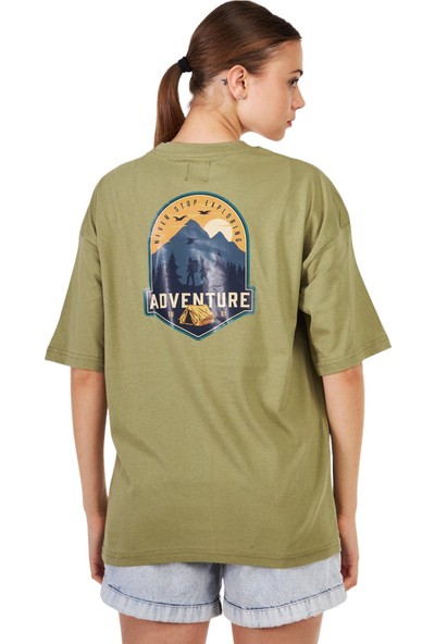 Ghassy Co. Kadın Oversize Sırt ve Göğüs Baskılı Outdoor Tshirt Adv Ghassy Co. Kadın Oversize Sırt ve Göğüs Baskılı Outdoor Tshirt Adv