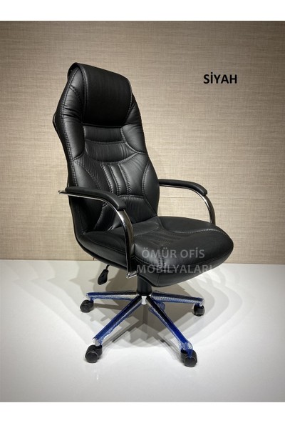 Ömür Ofis Uzay Krom Yönetici Makam Müdür Koltuğu Deri Siyah Ömür Ofis Uzay Krom Yönetici Makam Müdür Koltuğu Deri Siyah