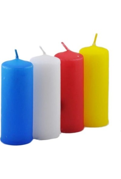 Gurmender Silindir Mum Renkli 10 cm - 4 Adet