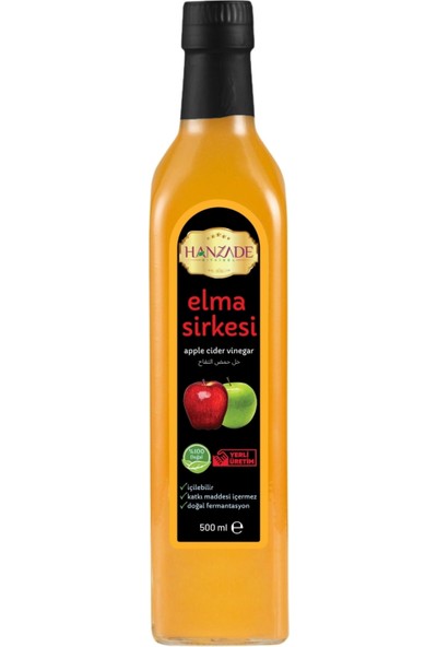 Hanzade Bitkisel Elma Sirkesi 500 ml Doğal Fermantasyon Içilebilir Katkısız Hanzade Bitkisel Elma Sirkesi 500 ml Doğal Fermantasyon Içilebilir Katkısız