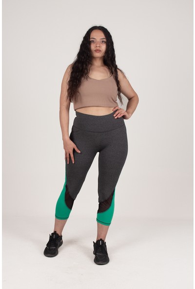 Truva Xxl Büyük Beden Kadın Giyim Yanı Tül Detay Sporcu Tayt Çok Renkli TA230 Truva Xxl Büyük Beden Kadın Giyim Yanı Tül Detay Sporcu Tayt Çok Renkli TA230