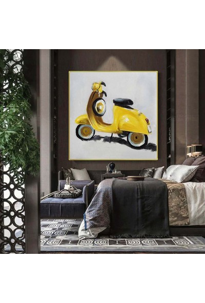 Tablo Plus Sarı Scooter Yağlı Boya Tablo