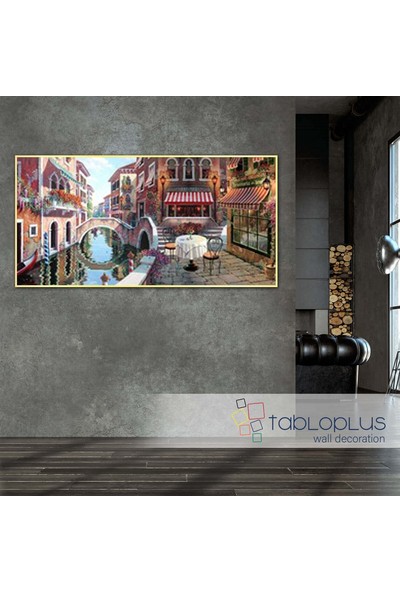 Tablo Plus Venedik Manzara Yağlı Boya Dokulu Tablo