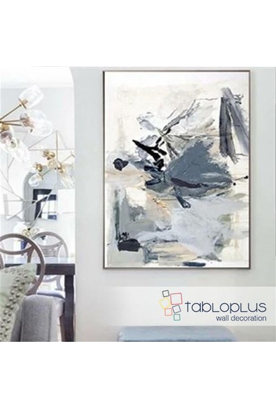 Tablo Plus Blue Grey Soyut Yağlı Boya Dokulu Tablo Tablo Plus Blue Grey Soyut Yağlı Boya Dokulu Tablo